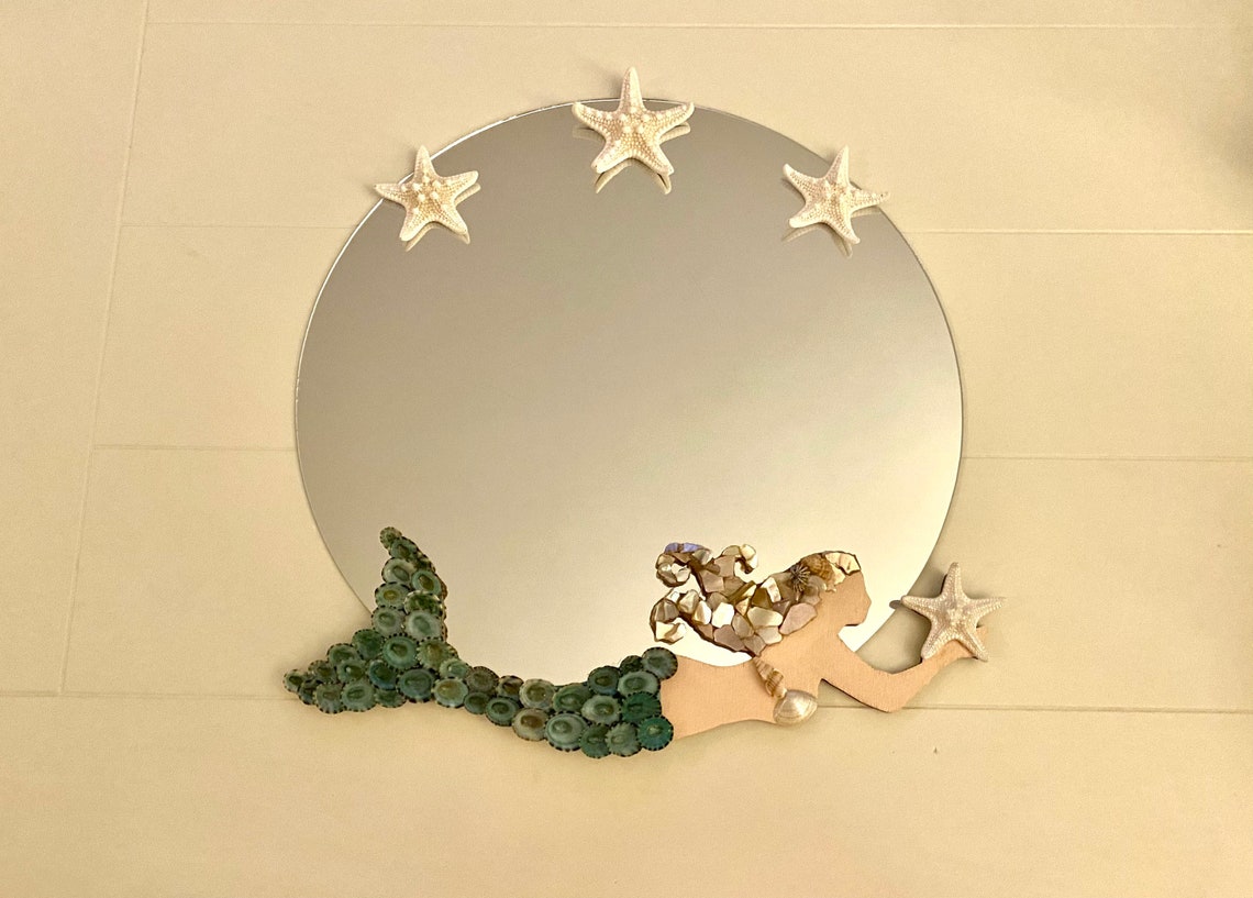 Mermaid and Starfish Wall Mirror - Etsy
