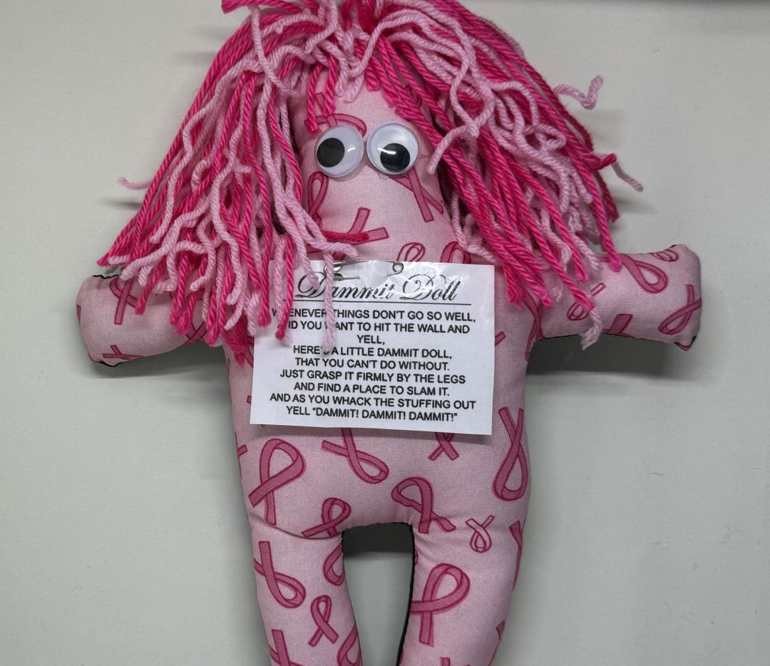 Dammit Doll - Breast Cancer - Etsy