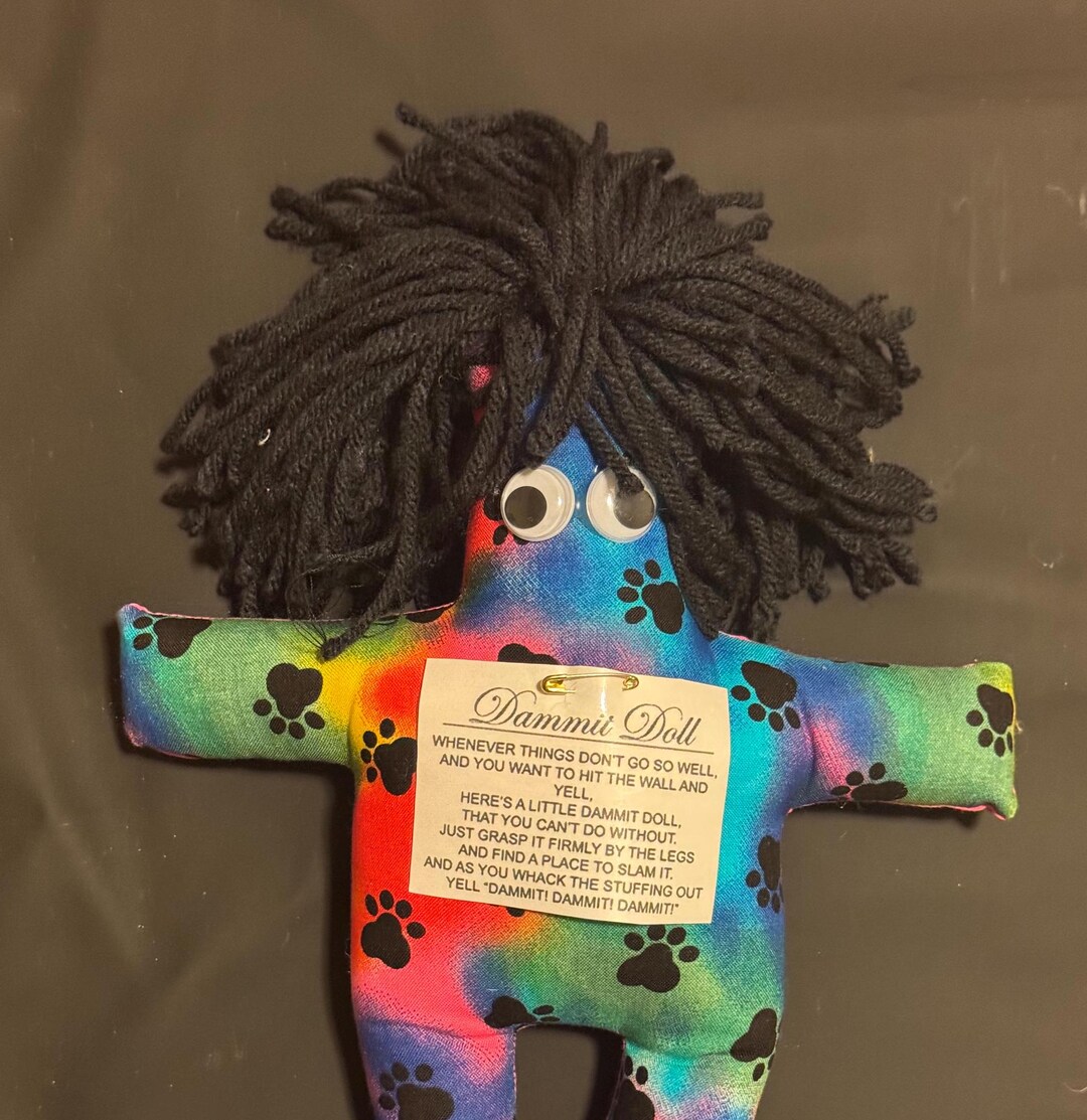 Dammit Doll - Tye Dye Paws - Etsy