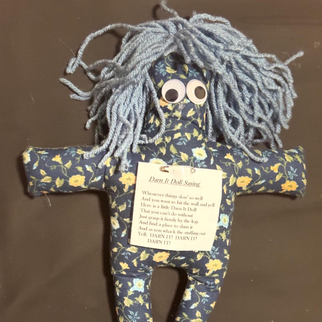 Darn It Doll - Old Blue Flower - Etsy
