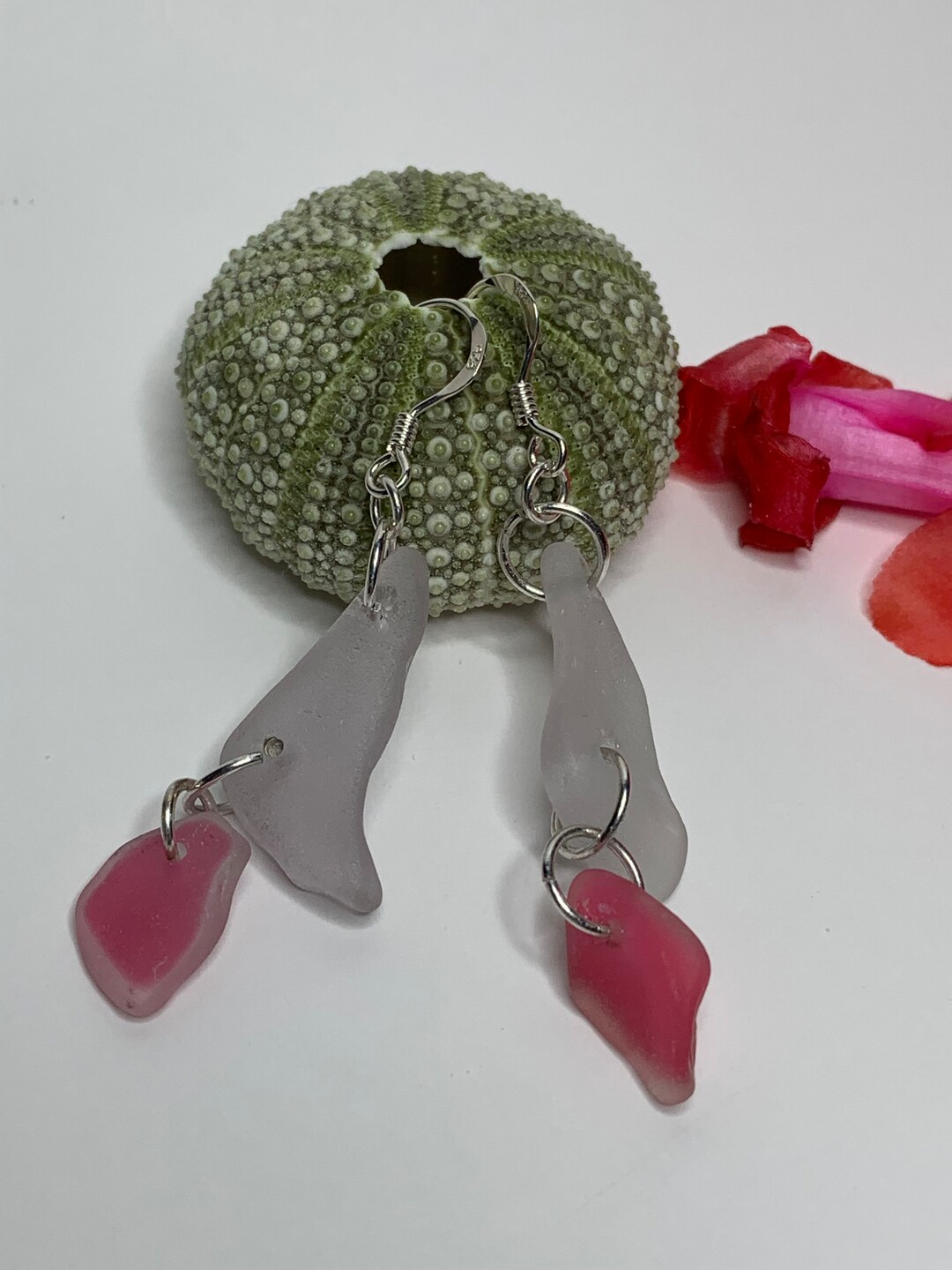 Double Drop Flash Pink Earrings - Etsy