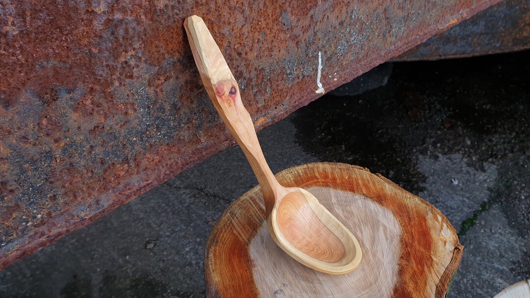 Beautiful Damson Wood Ladle Made by Hand With an Axe Spoon - Etsy