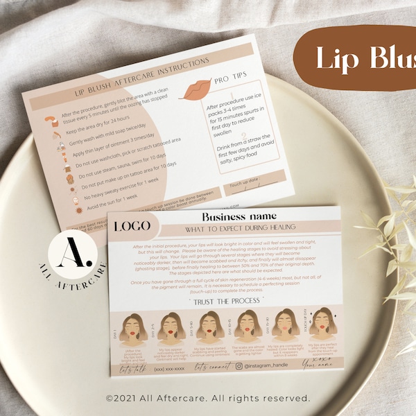 Lip Blush Aftercare Cards - Etsy