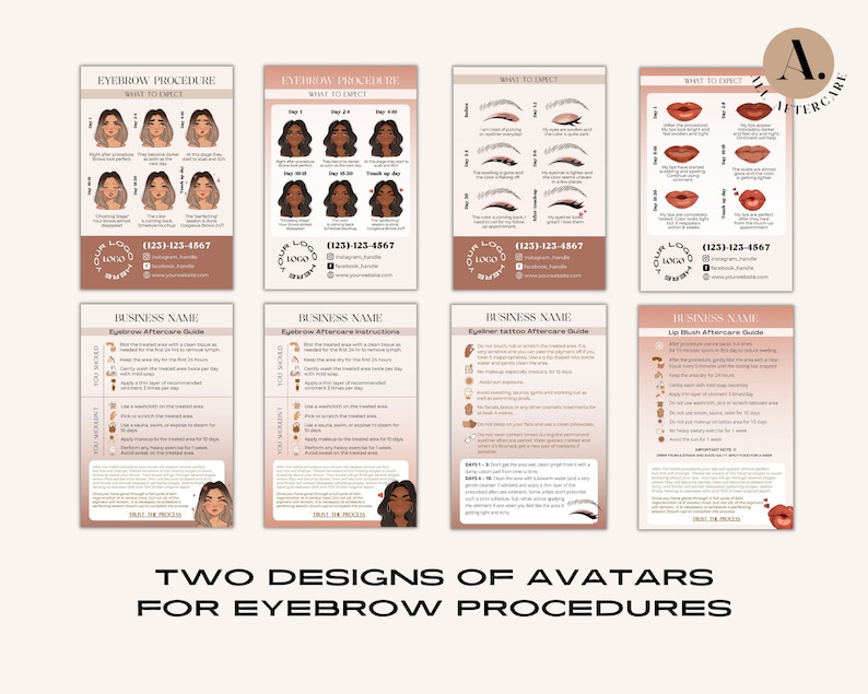 PMU Starter Pack, Eyebrows, Lip Blush, Eyeliner, Consent, Pre-procedure ...