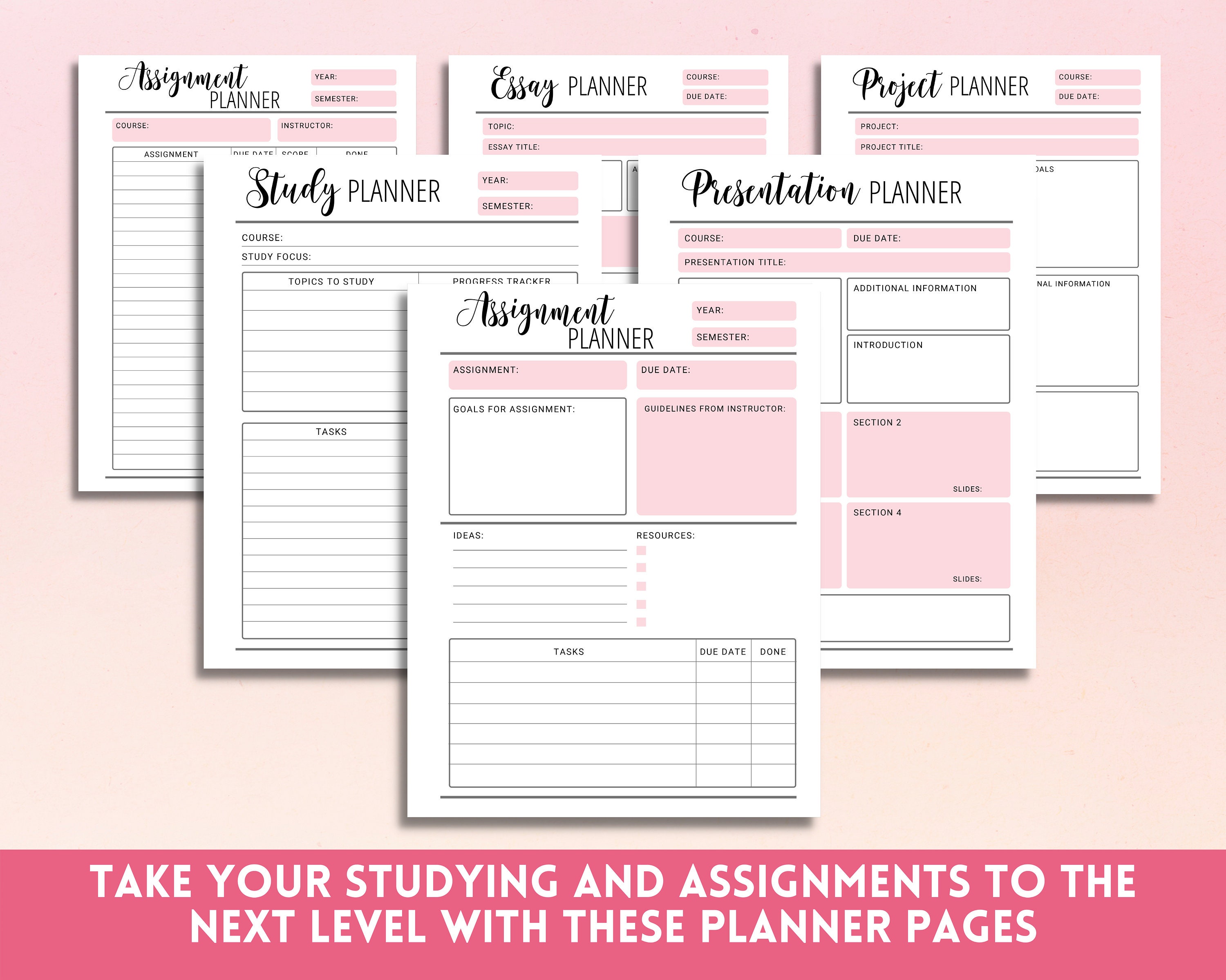 Student Planner Printable, Student Planner, College Student Planner ...