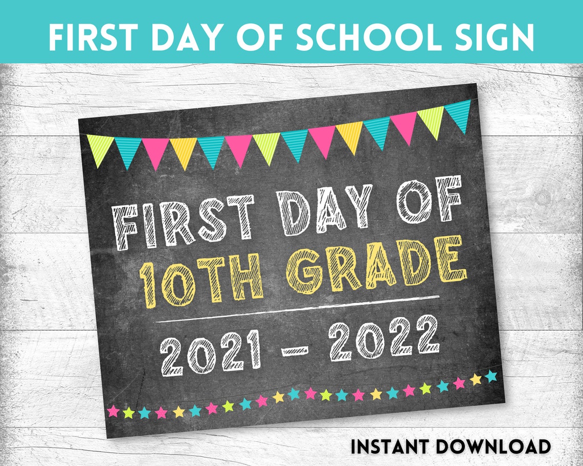 10th Grade First Day Of School Sign 1st Day Tenth Grade Sign | Etsy