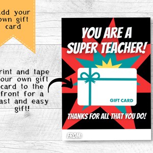 Teacher Appreciation Gift Card Holder, Super Teacher, End of Year ...