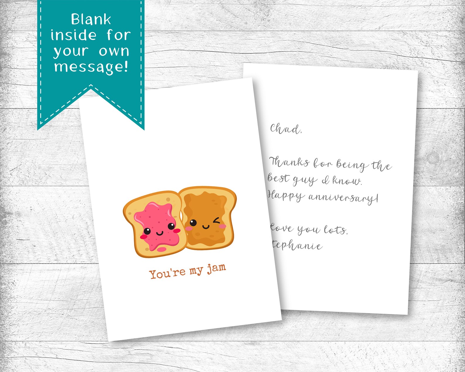 Peanut Butter & Jelly You're My Jam Card, Funny Valentine Card ...