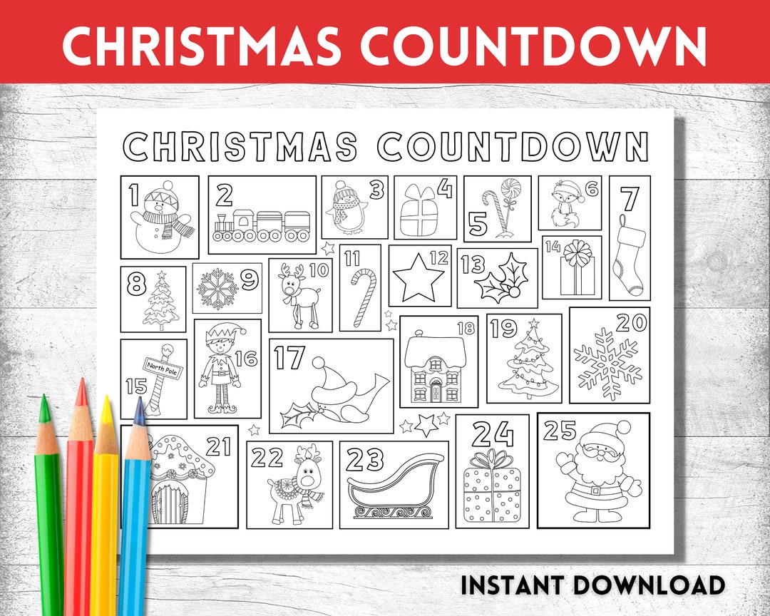 Christmas Countdown, Advent Calendar, Advent Calendar for Kids ...