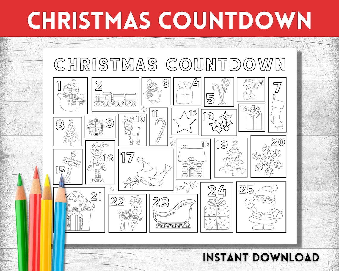 Christmas Countdown, Advent Calendar, Advent Calendar for Kids ...