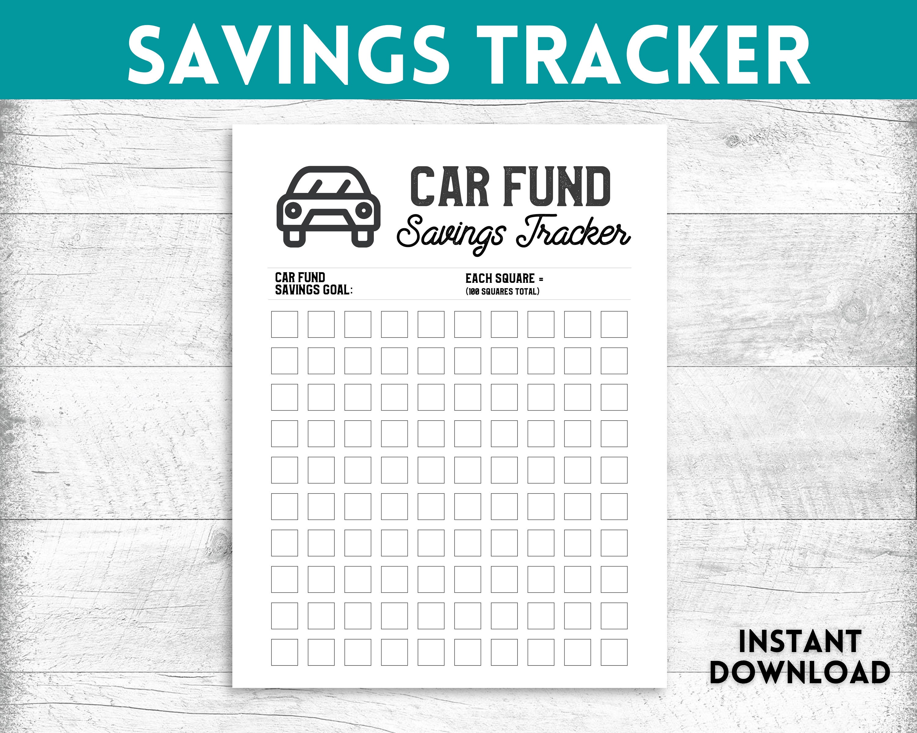 Car Fund Savings Tracker, Saving Challenge, Savings Printable, Savings ...