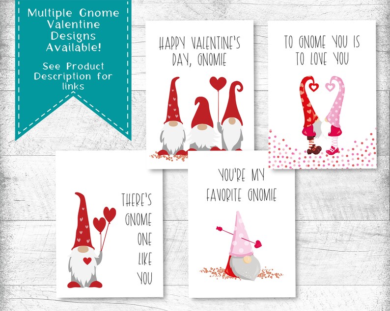 Printable Valentine Gnome Card, Funny Valentine Card, Happy Valentines ...