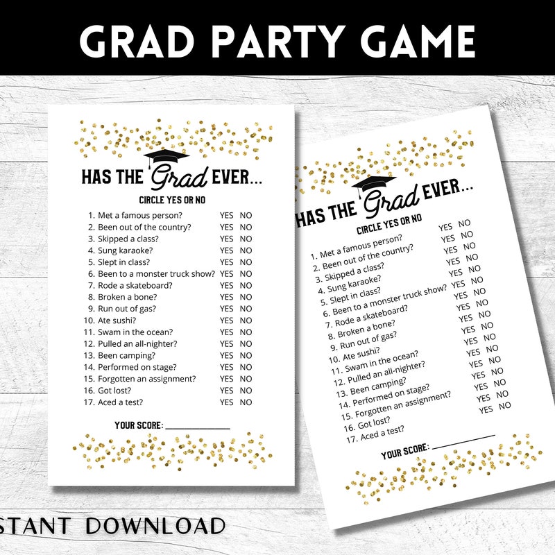 Has the Grad Ever Game - Etsy