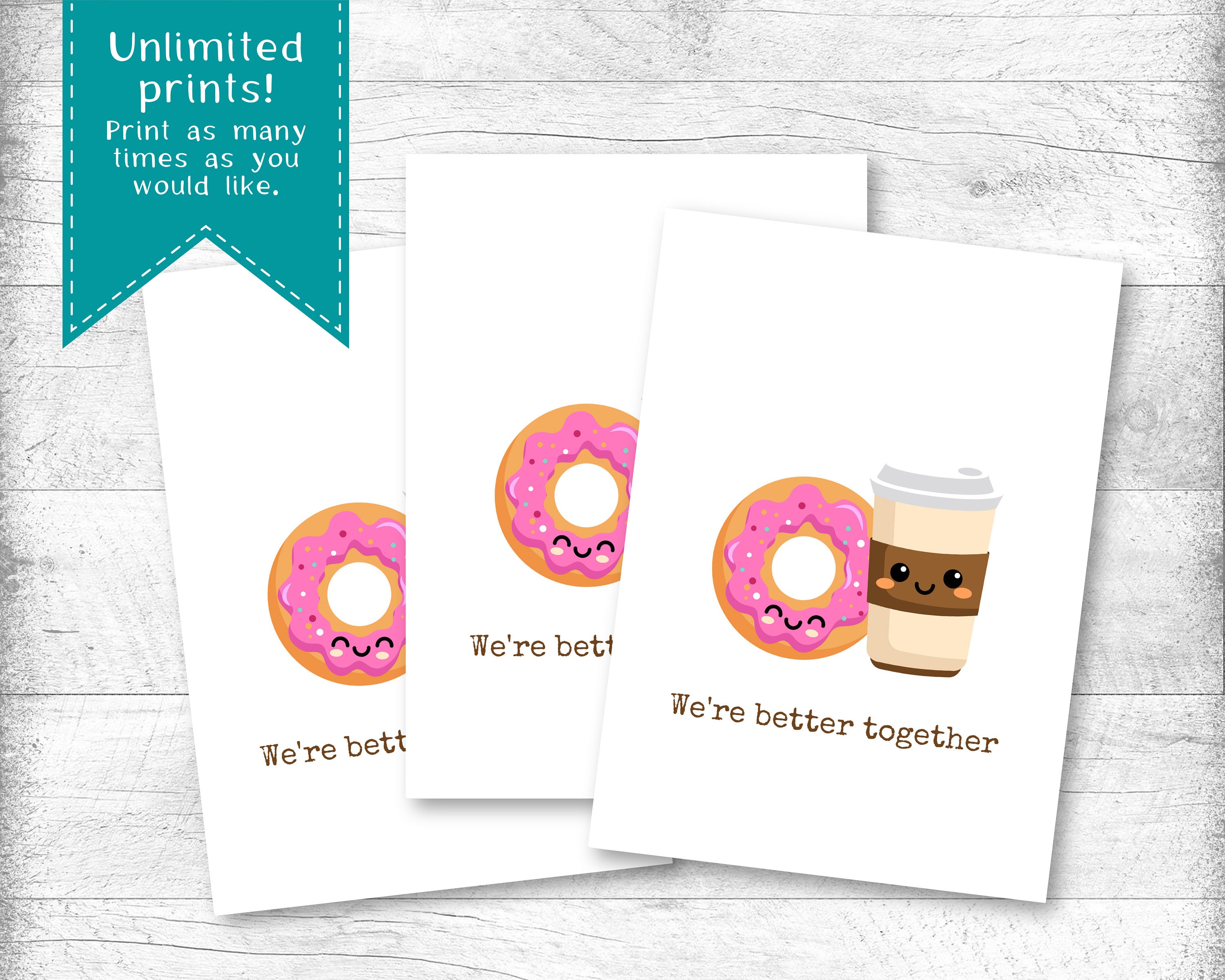 Coffee & Donuts Card, Funny Valentine Card, Best Friend Card ...
