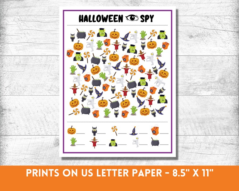 Halloween I Spy BUNDLE, Halloween I Spy Printable, Halloween Games for ...