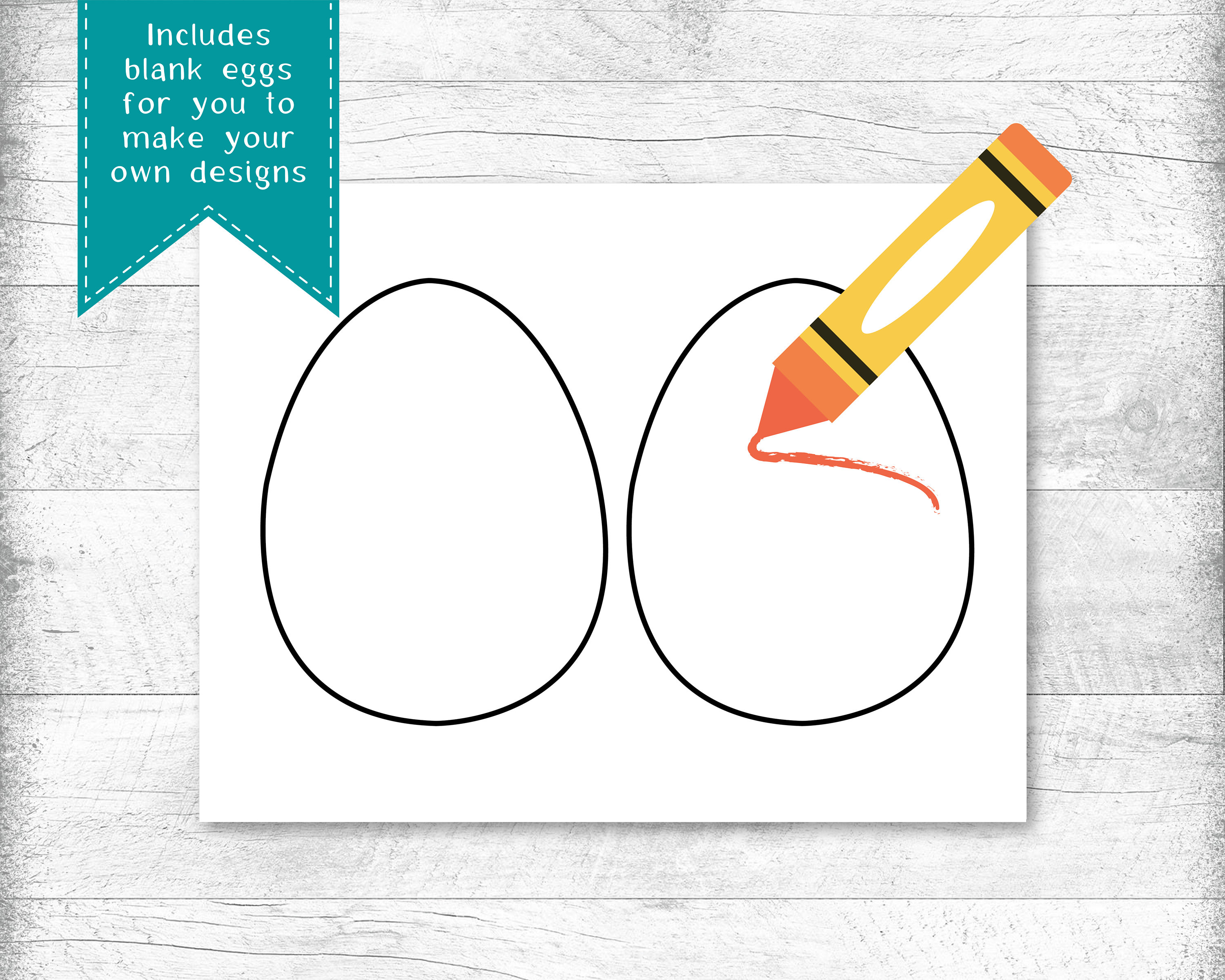 Easter Egg Garland, Coloring Easter Banner, Easter Decor, Kids Easter ...