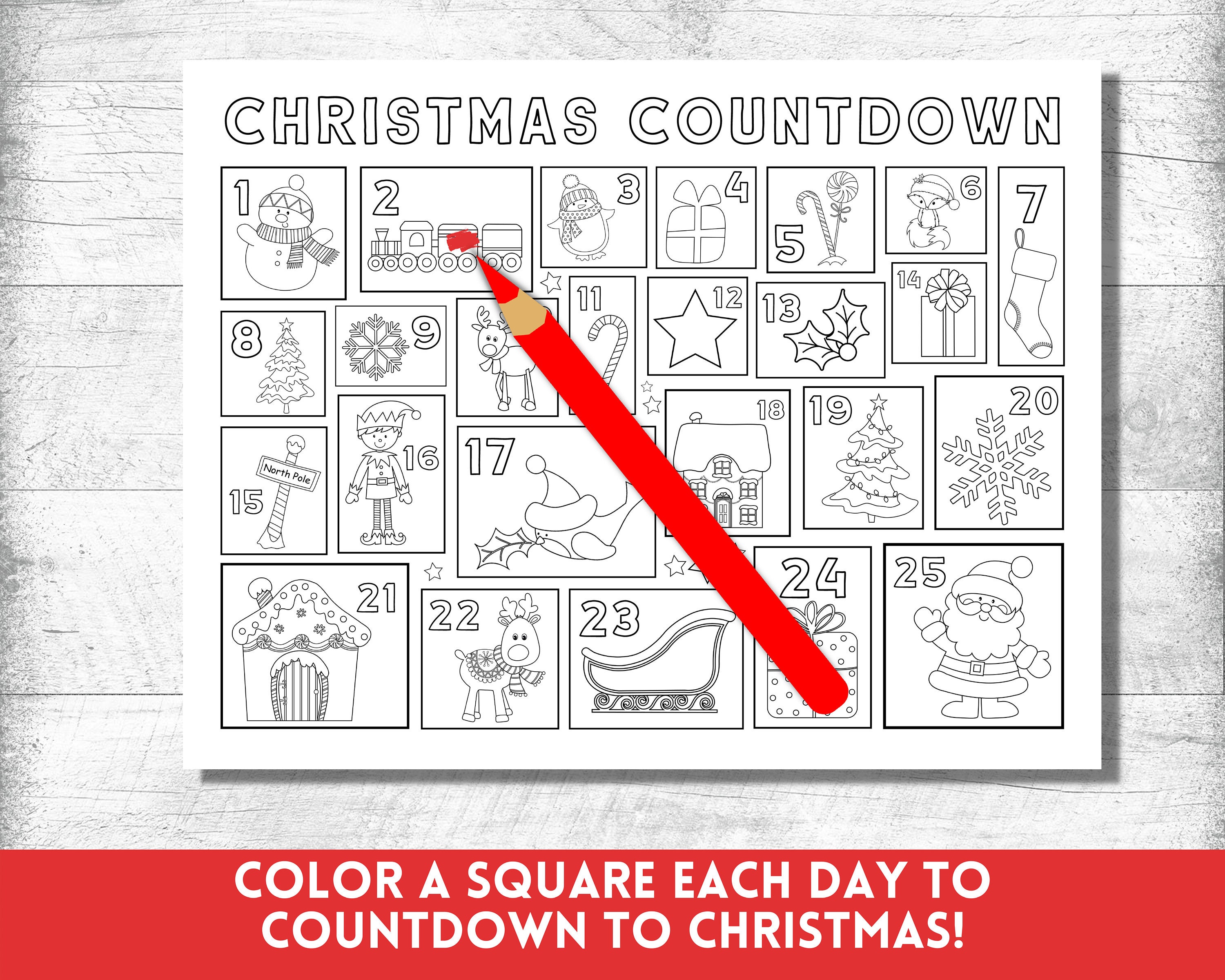 Christmas Countdown, Advent Calendar, Advent Calendar for Kids ...