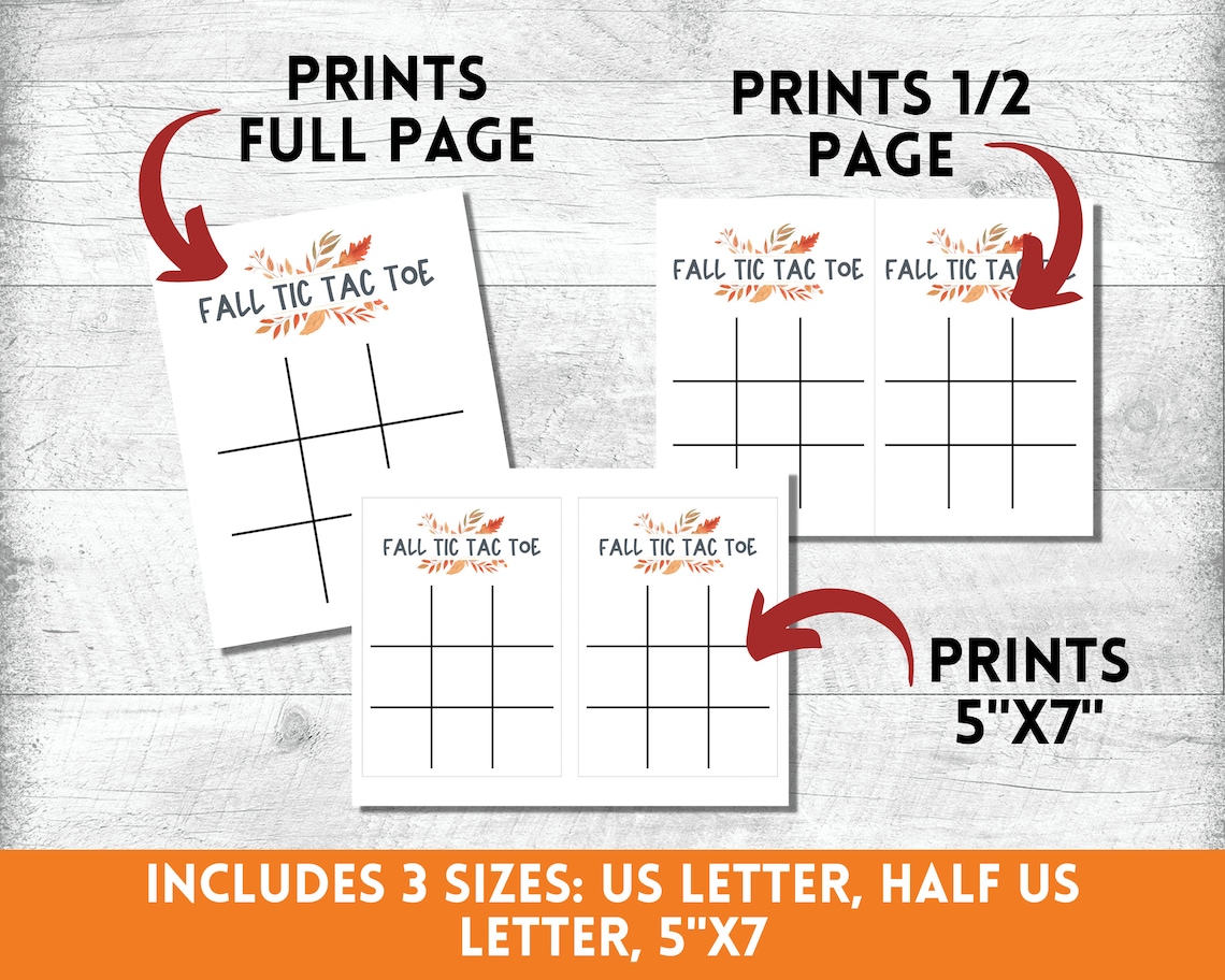 Fall Tic Tac Toe Printable, Fall Tic Tac Toe, Autumn Tic Tac Toe, Tic ...