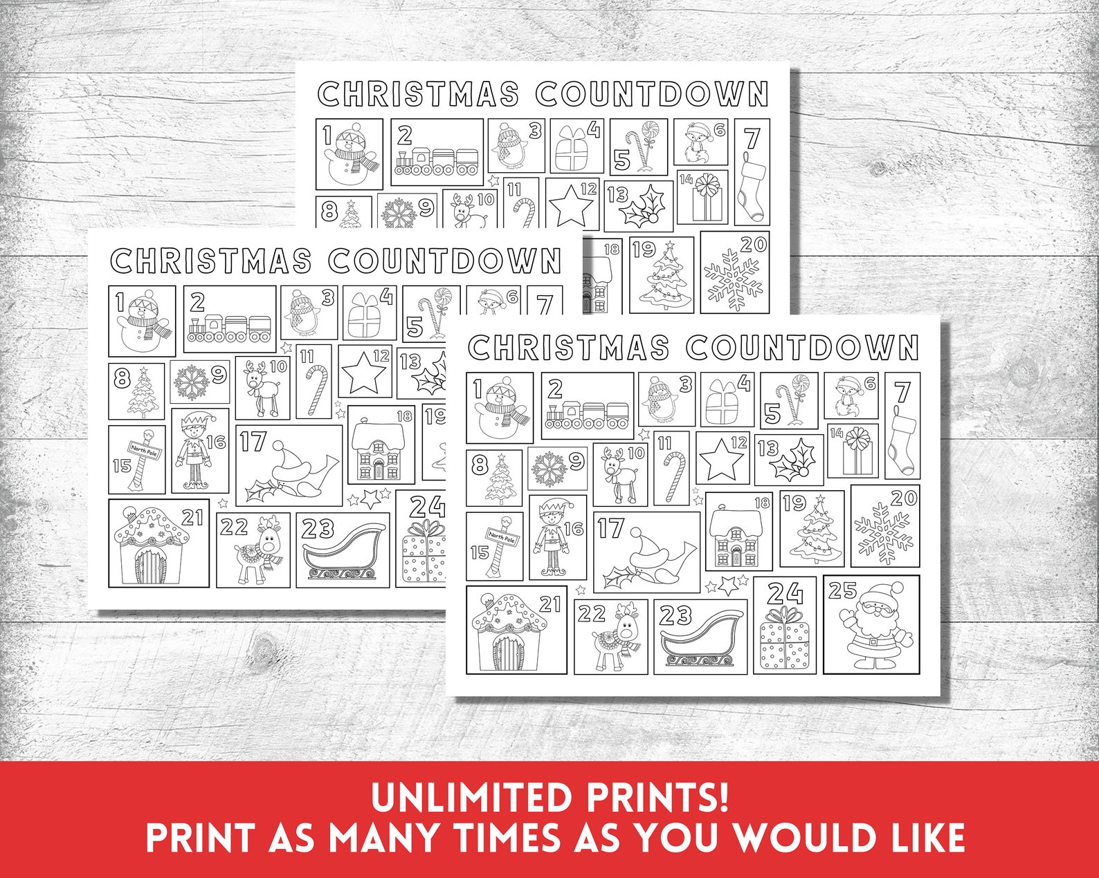 Christmas Countdown, Advent Calendar, Advent Calendar for Kids ...