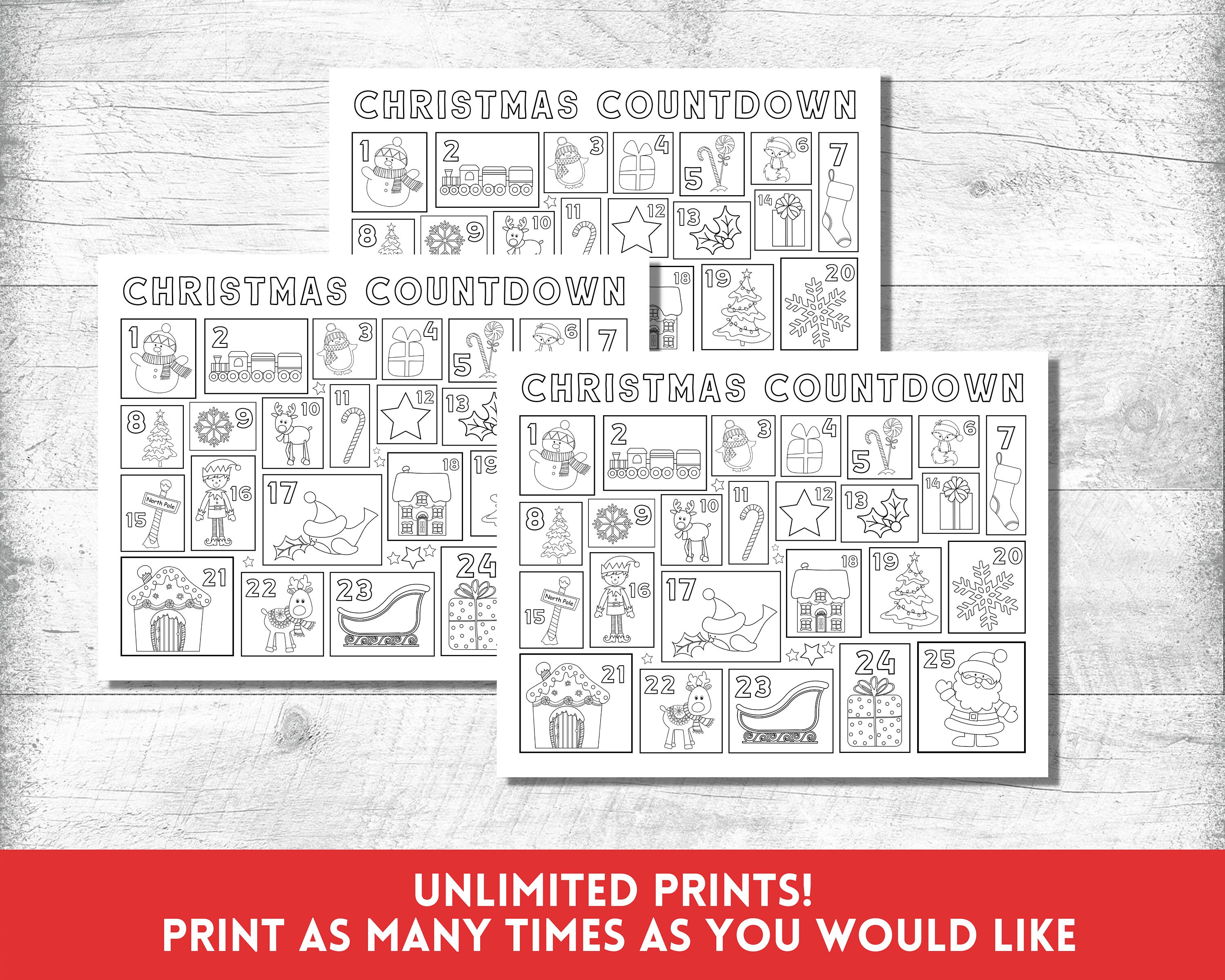 Christmas Countdown, Advent Calendar, Advent Calendar for Kids ...