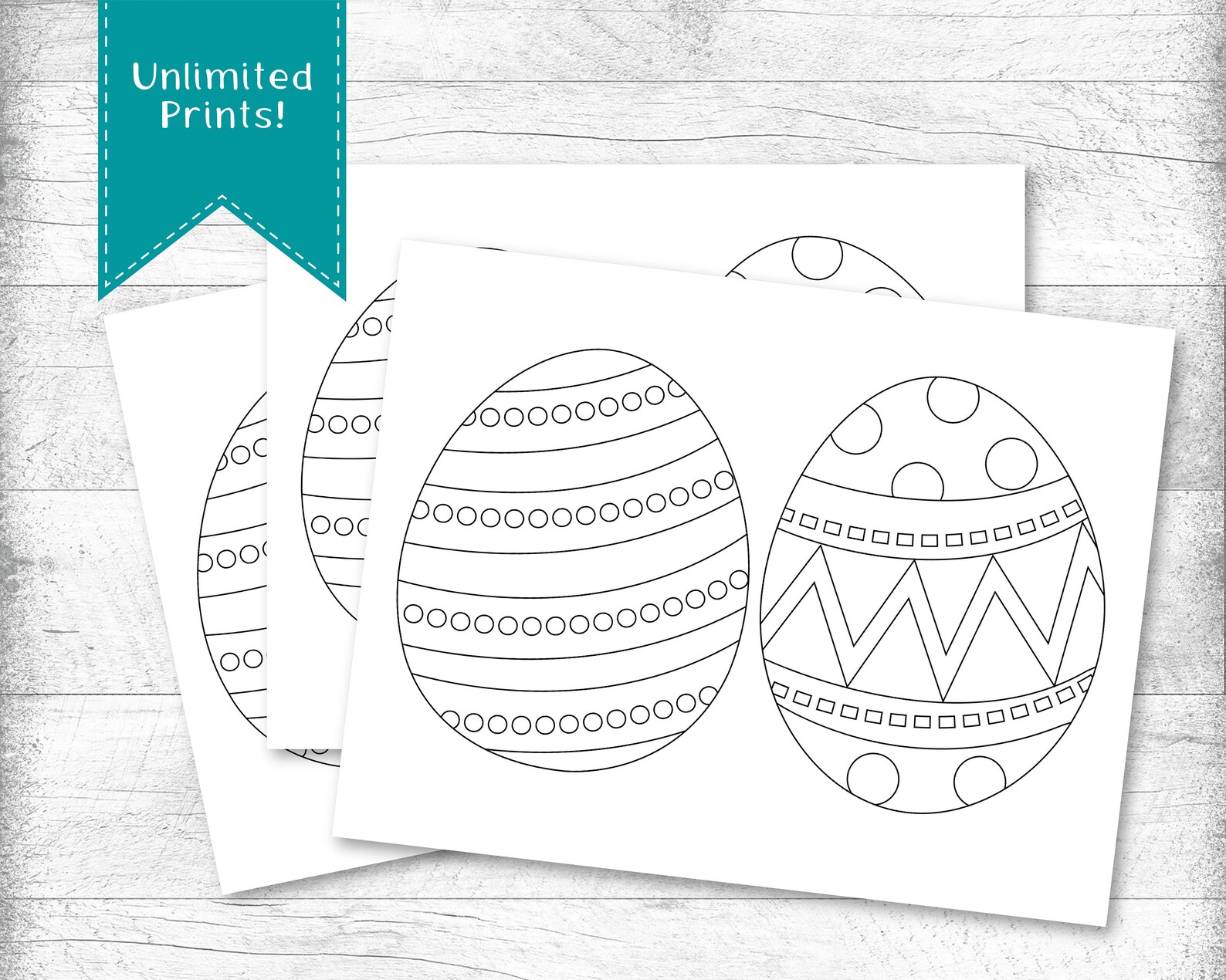 Easter Egg Garland, Coloring Easter Banner, Easter Decor, Kids Easter ...