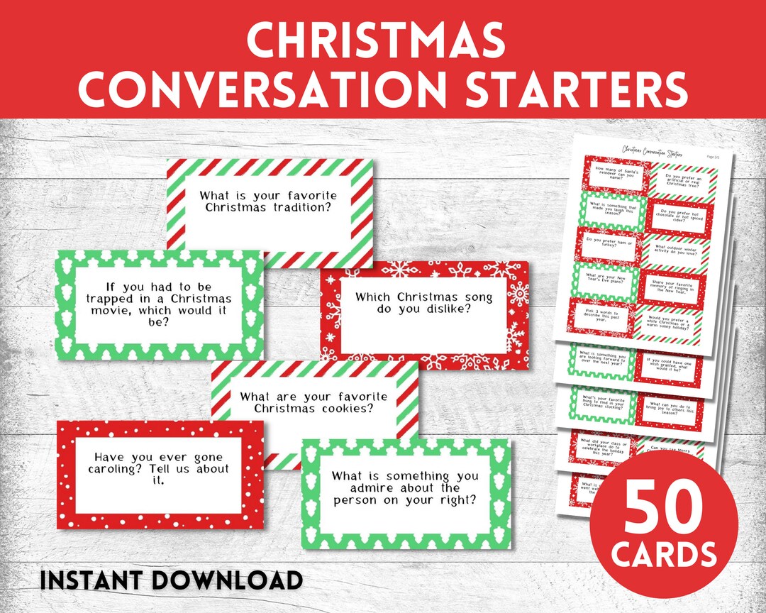 Christmas Conversation Starters, Christmas Conversation Starter Cards ...