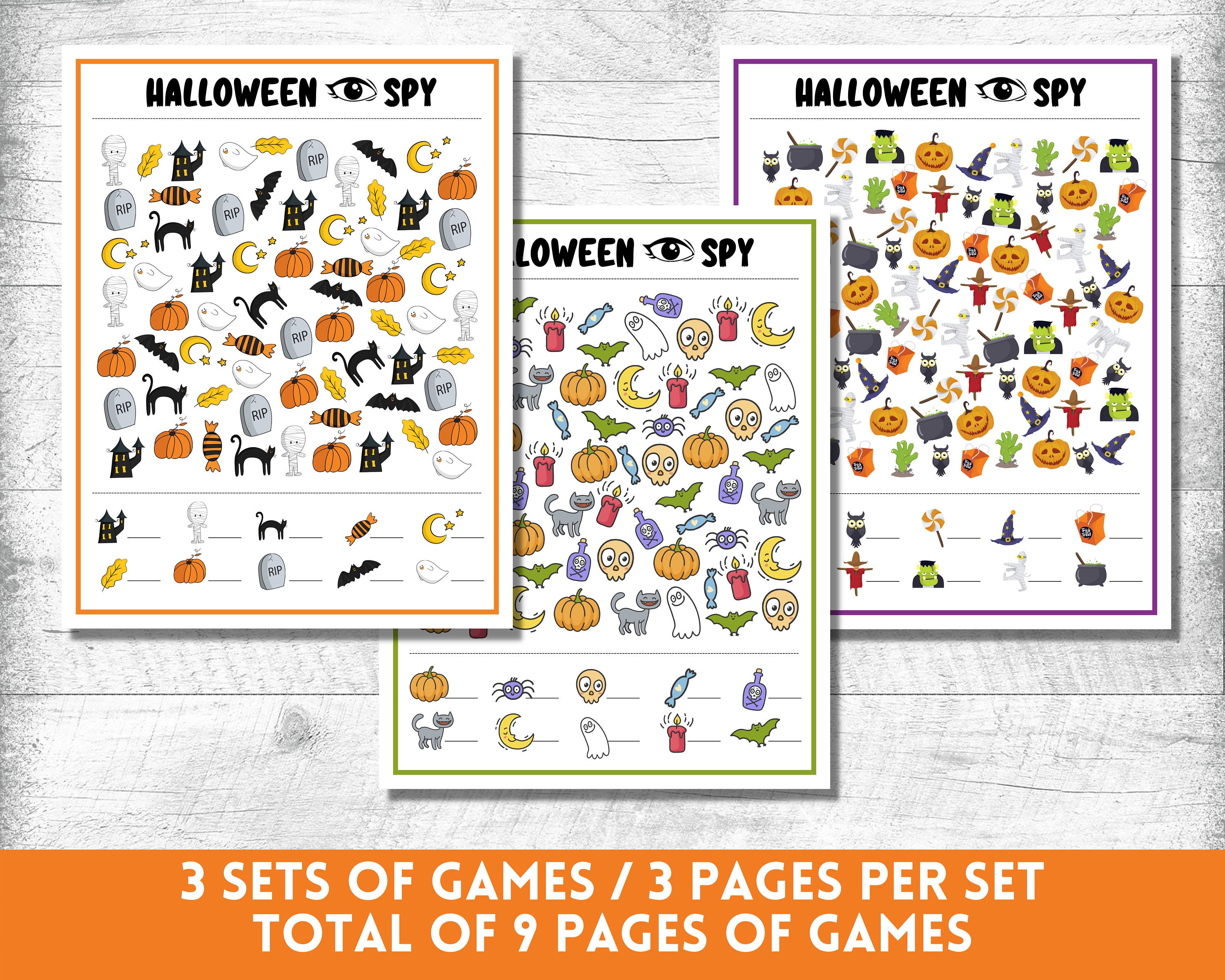 Halloween I Spy BUNDLE, Halloween I Spy Printable, Halloween Games for ...