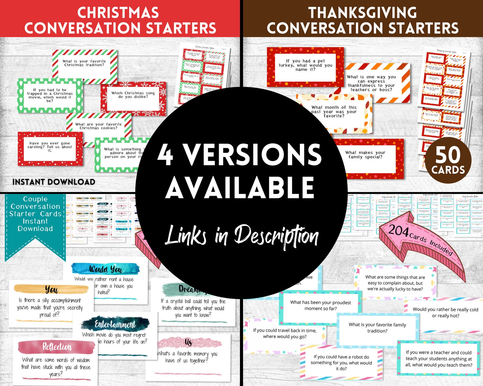 Printable Conversations Cards for Couples, Date Night Cards ...