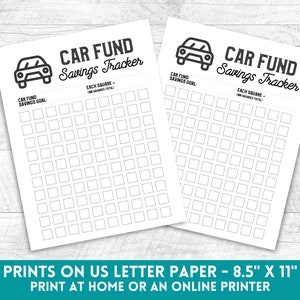 Car Fund Savings Tracker, Saving Challenge, Savings Printable, Savings ...
