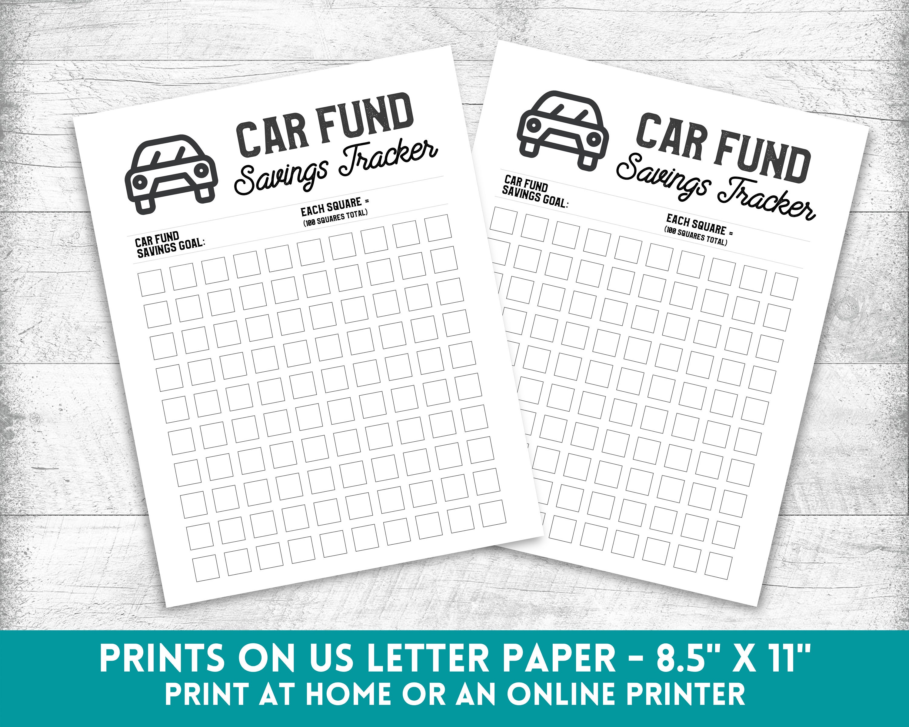 Car Fund Savings Tracker, Saving Challenge, Savings Printable, Savings ...