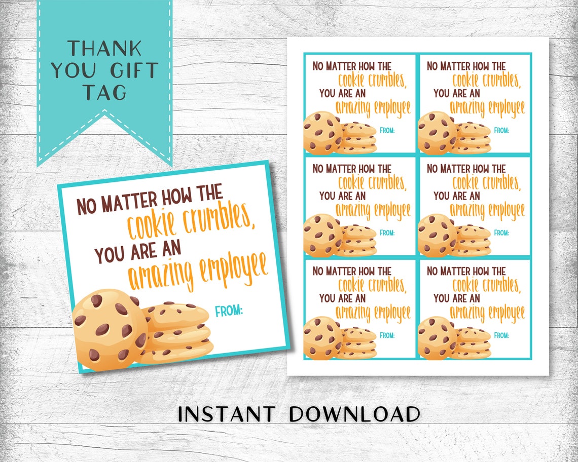 No Matter How the Cookie Crumbles Gift Tag Administrative Day - Etsy