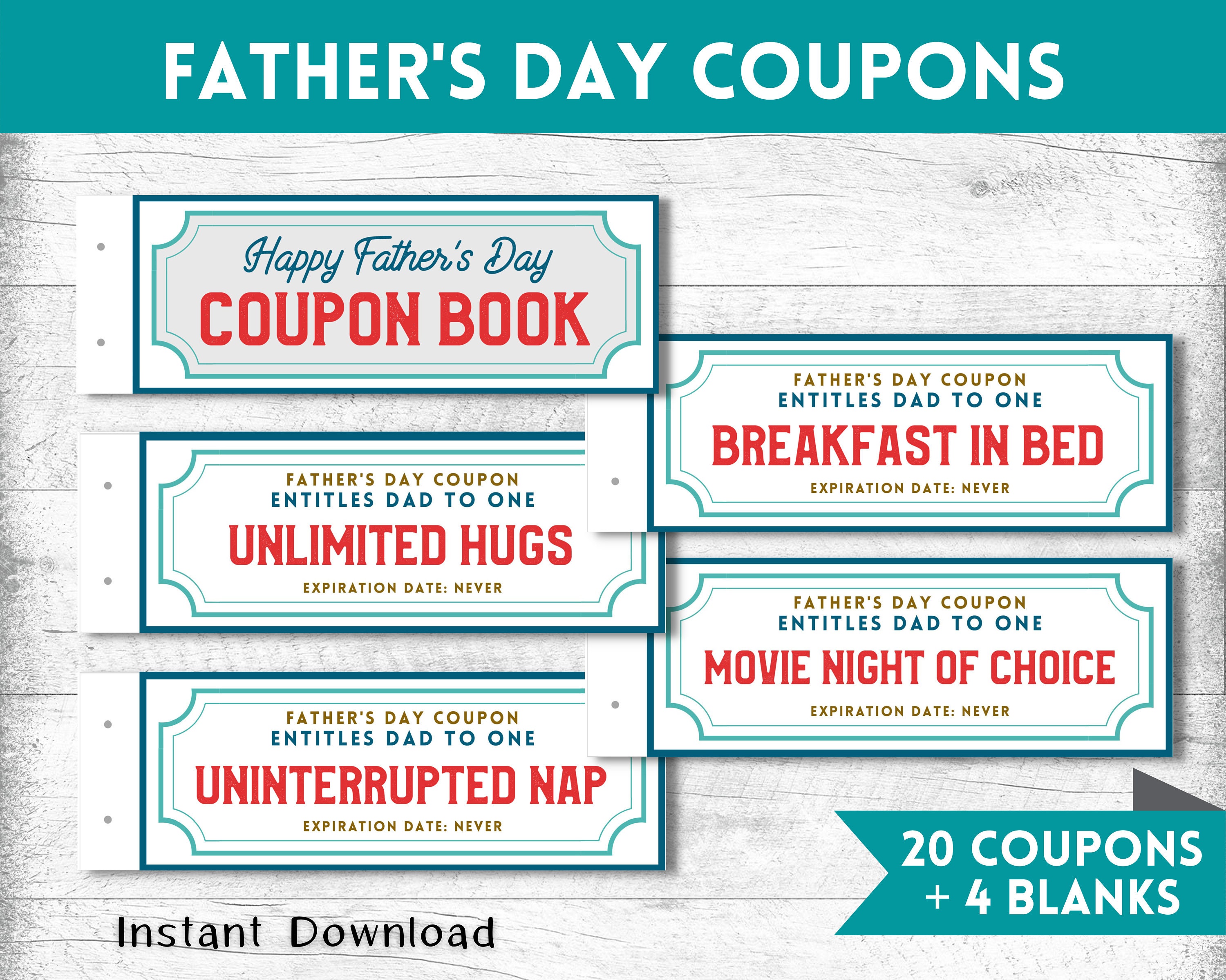 Fathers Day Coupons, Fathers Day Gift From Kids, Fathers Day Gift From ...
