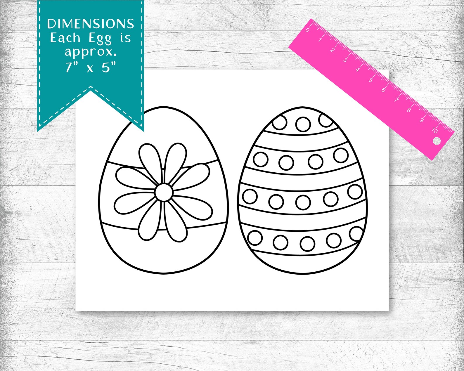 Easter Egg Garland, Coloring Easter Banner, Easter Decor, Kids Easter ...