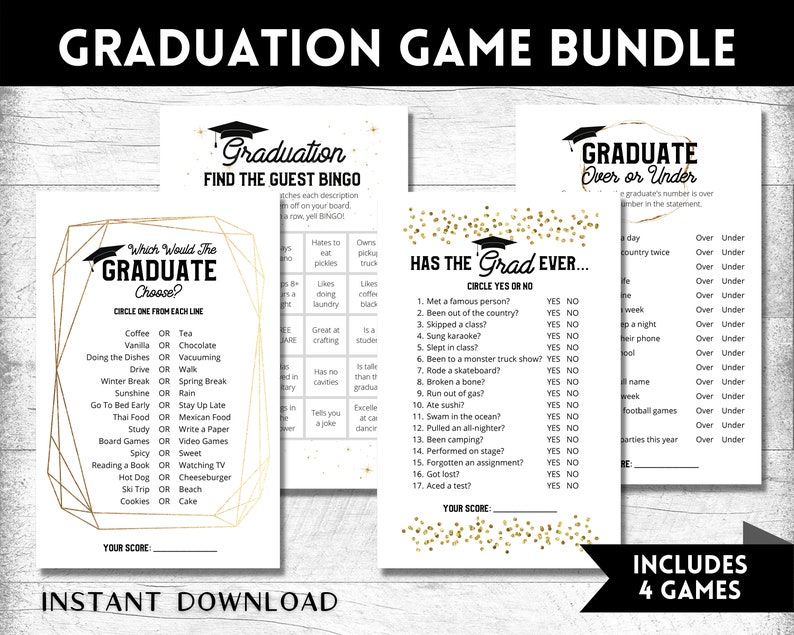 Graduation Games Bundle Graduation Games Printable - Etsy