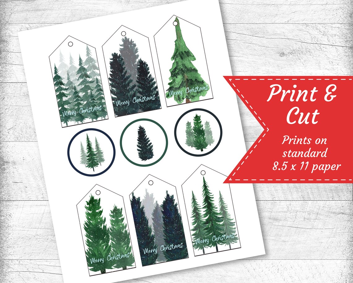 Printable Christmas Gift Tags DIY Christmas Tag Merry - Etsy