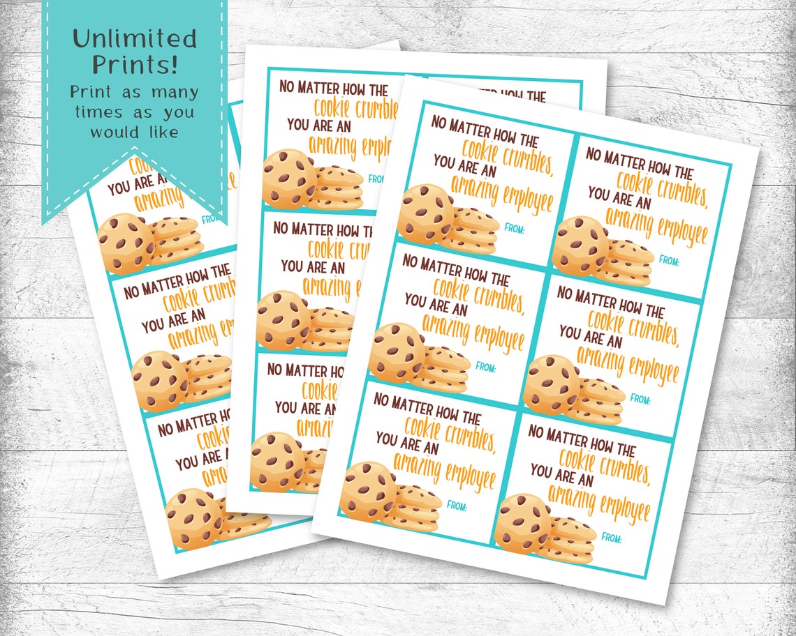 No Matter How the Cookie Crumbles Gift Tag Administrative Day - Etsy