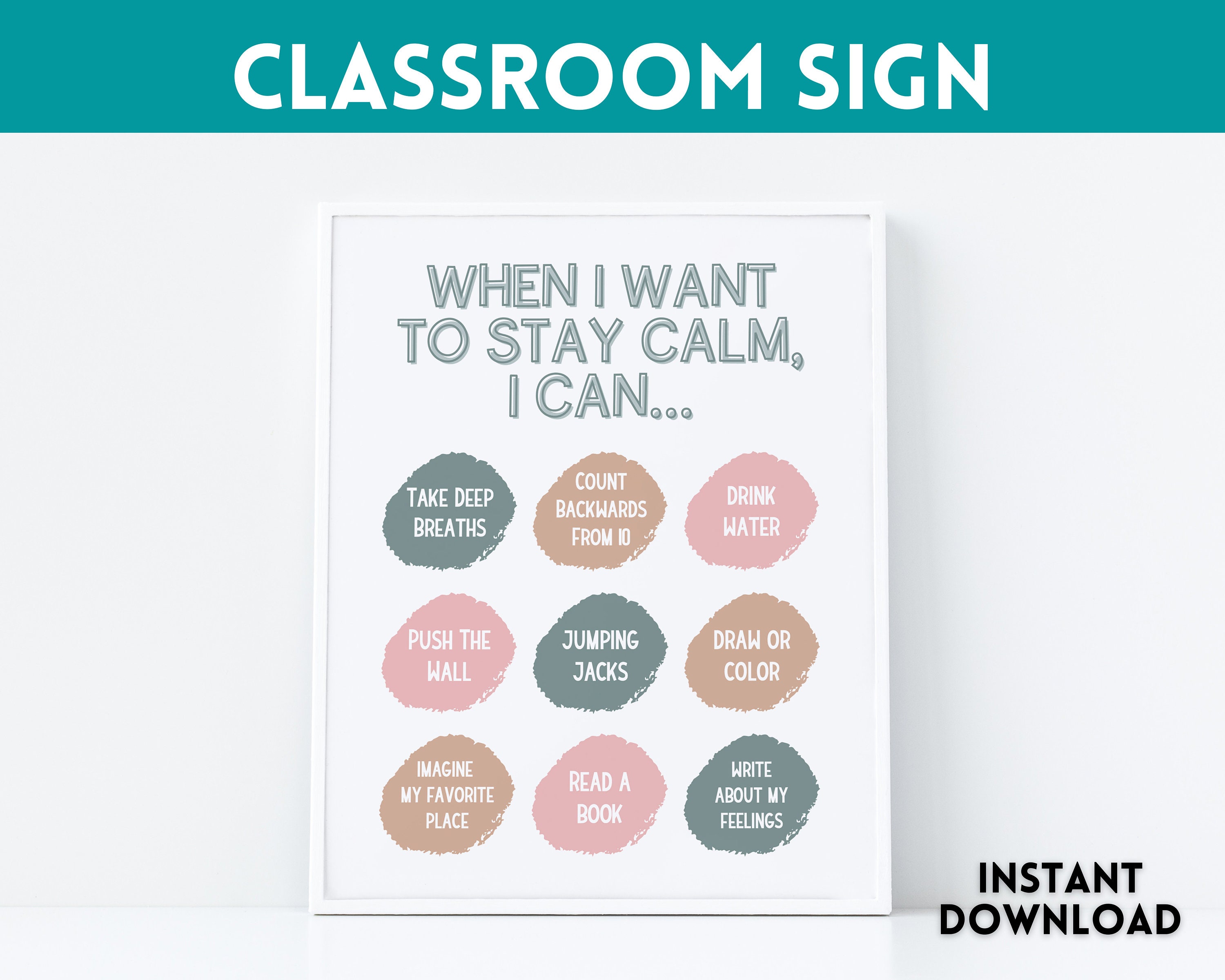 Calm Down Sign, Calm Down Corner, Kids Mental Health, Classroom Sign ...