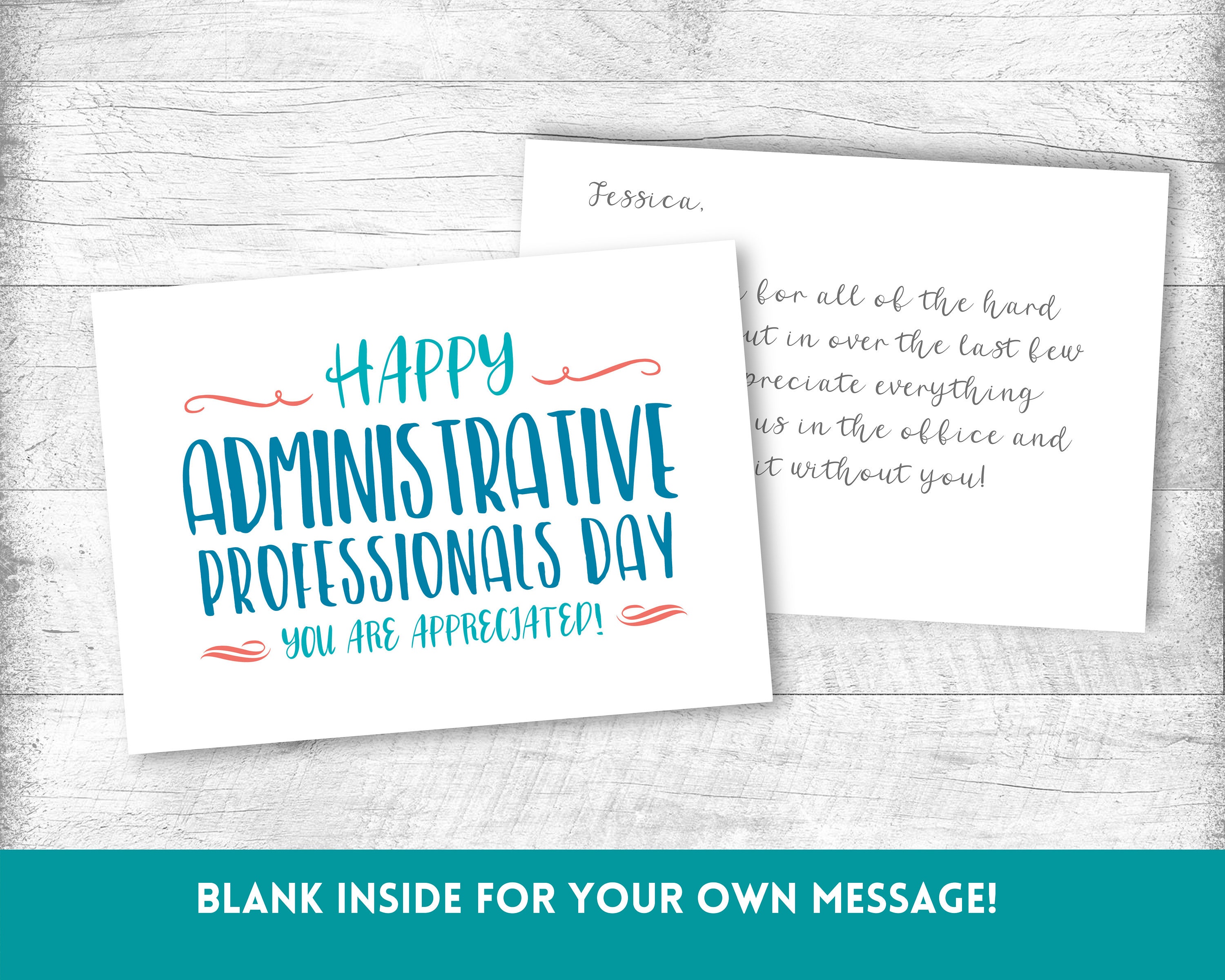 Administrative Professionals Day Card, Administrative Day Gift, Staff ...