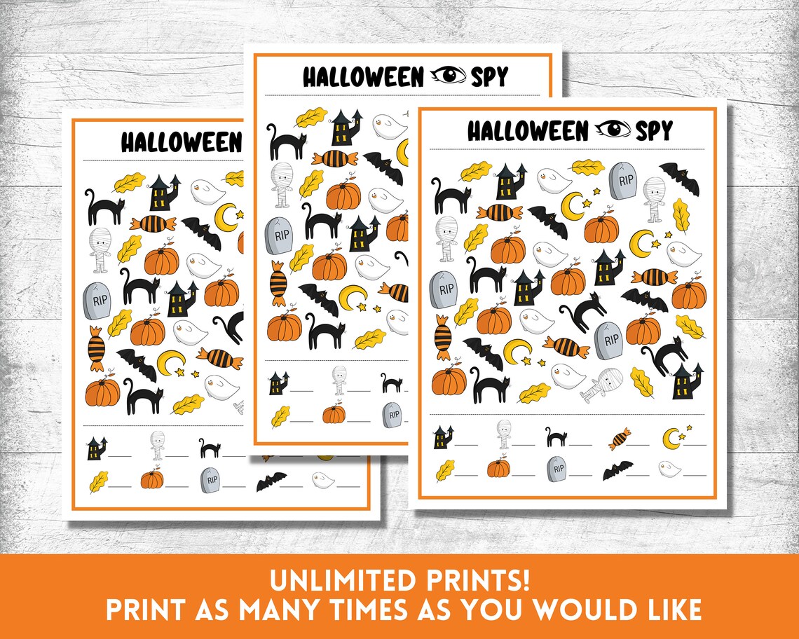 Halloween I Spy Halloween I Spy Printable Halloween Games - Etsy