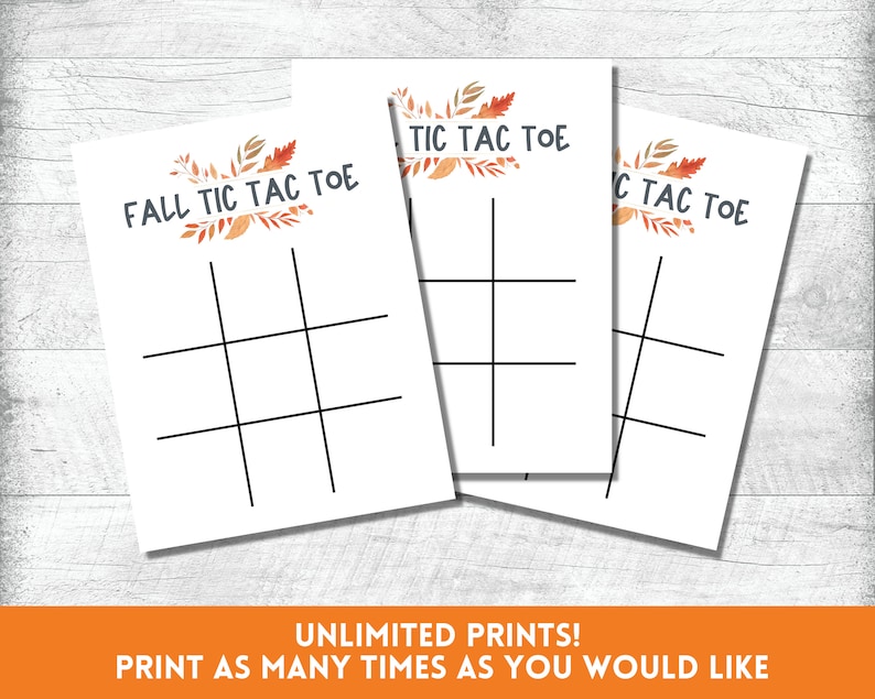Fall Tic Tac Toe Printable, Fall Tic Tac Toe, Autumn Tic Tac Toe, Tic ...