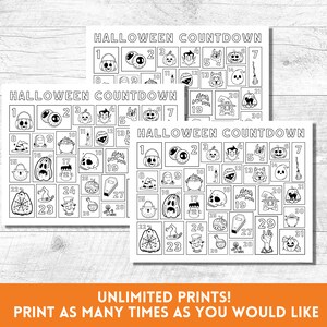 Halloween Countdown, Halloween Advent Calendar, Halloween Printables ...