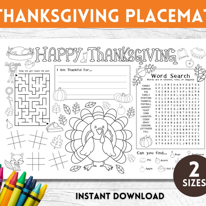 Thanksgiving Placemat - Etsy