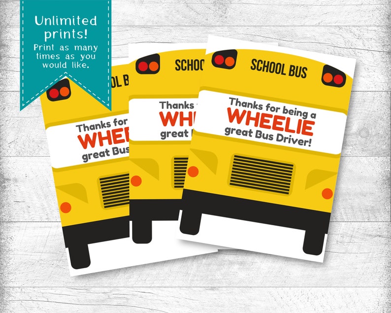Bus Driver Thank You Card, Bus Driver Appreciation, School Bus Driver ...