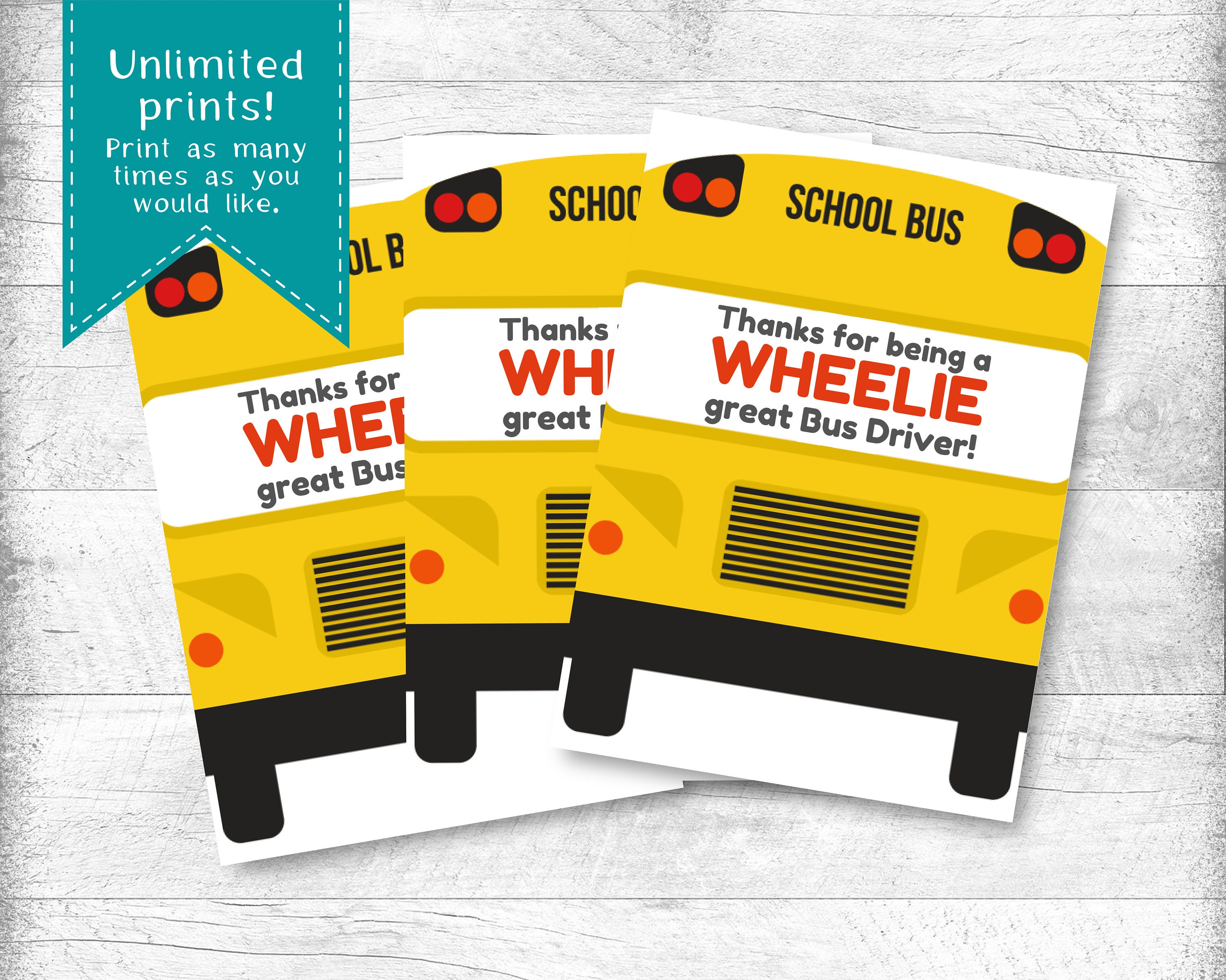 Bus Driver Thank You Card, Bus Driver Appreciation, School Bus Driver ...