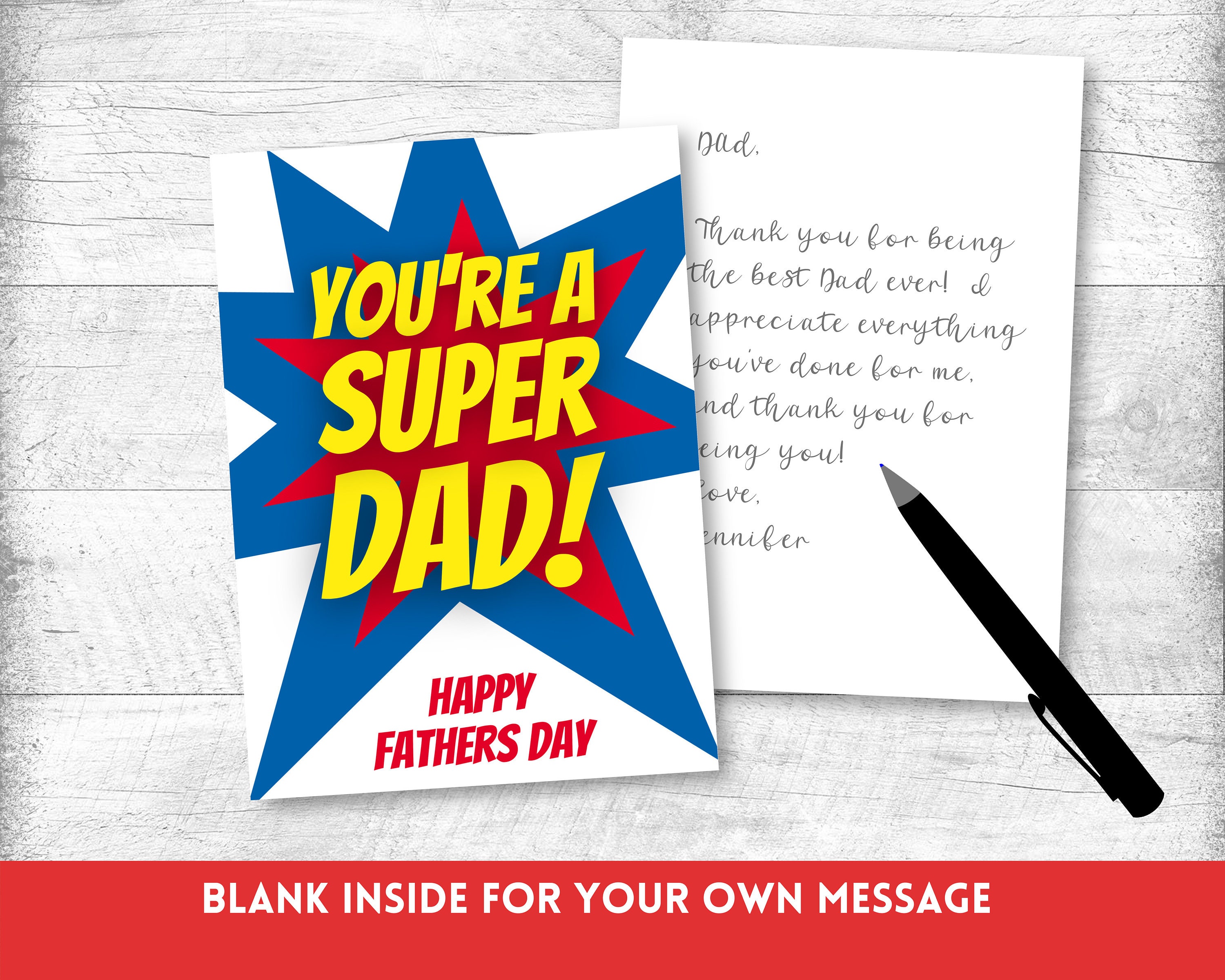 Superhero Dad Fathers Day Card, Super Dad Card, Superhero Dad Card ...