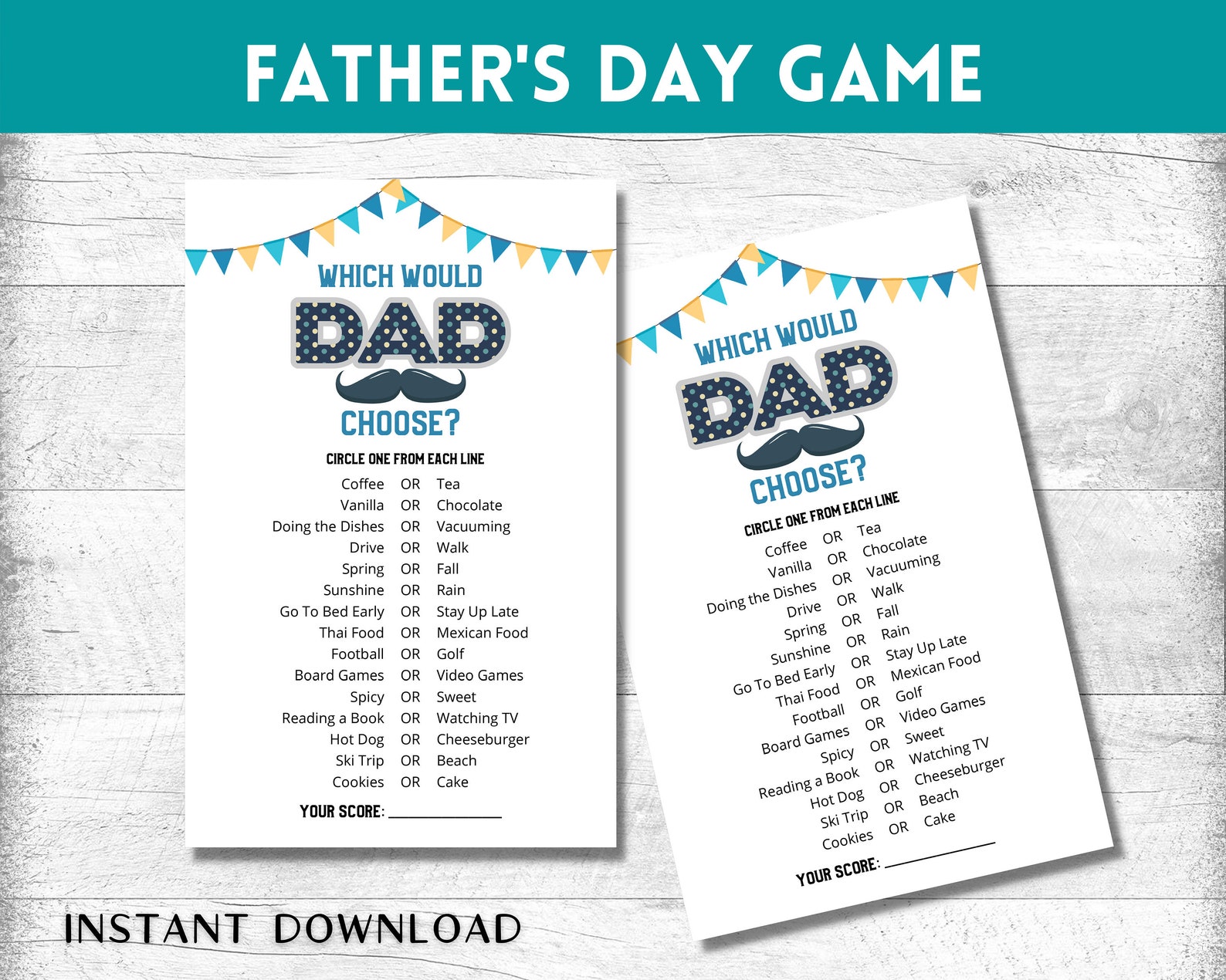 Fathers Day Games Which Would Dad Choose Fathers Day Games | Etsy