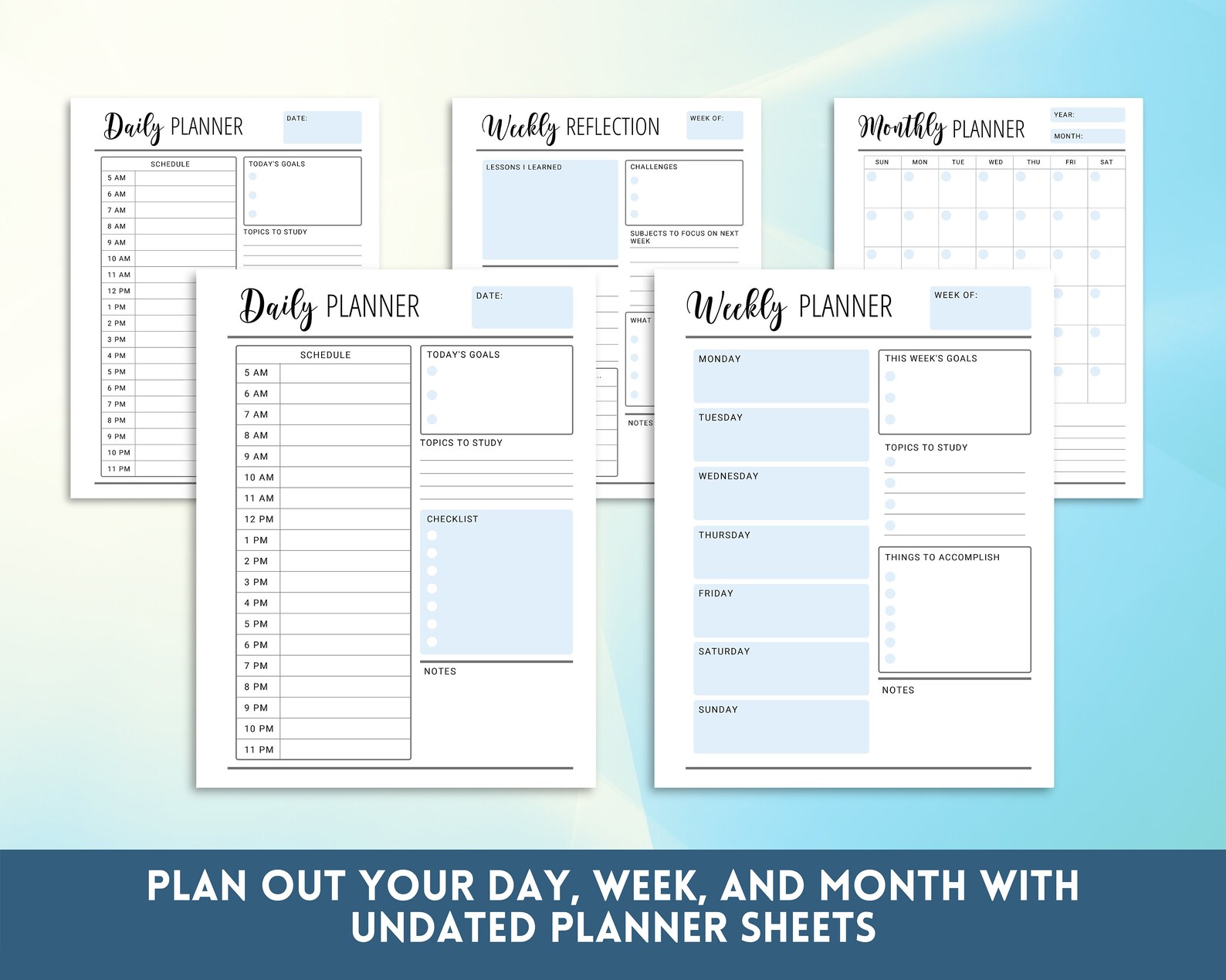 Blue Student Planner, Student Planner Printable, College Student ...