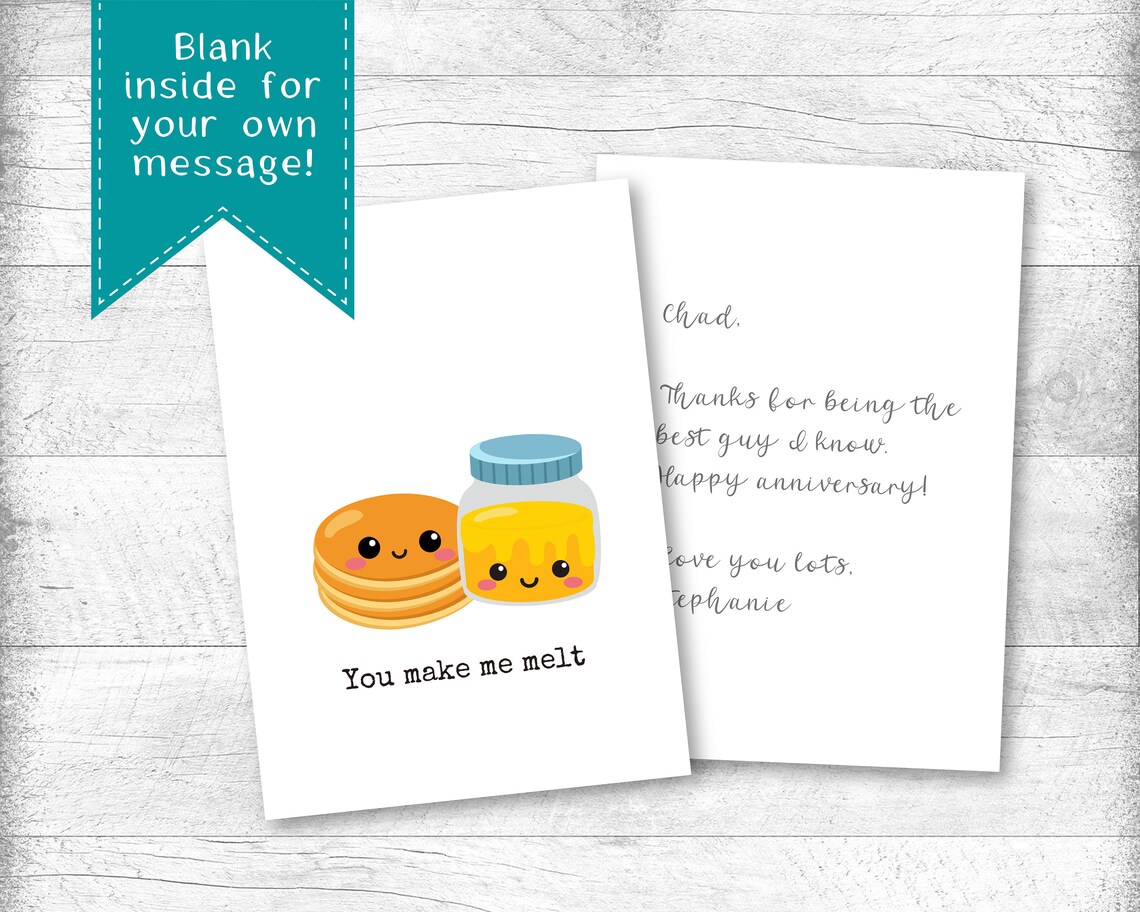 Pancakes & Butter Card Funny Valentine Card Valentine for Him ...