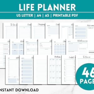 Life Planner, Life Planner Printable, Daily Planner, Daily Planner ...