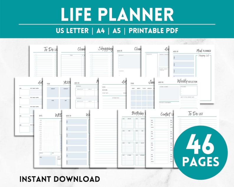Life Planner, Life Planner Printable, Daily Planner, Daily Planner ...